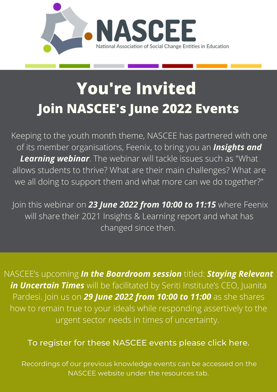 NASCEE's Upcoming Events | June 2022 — NASCEE